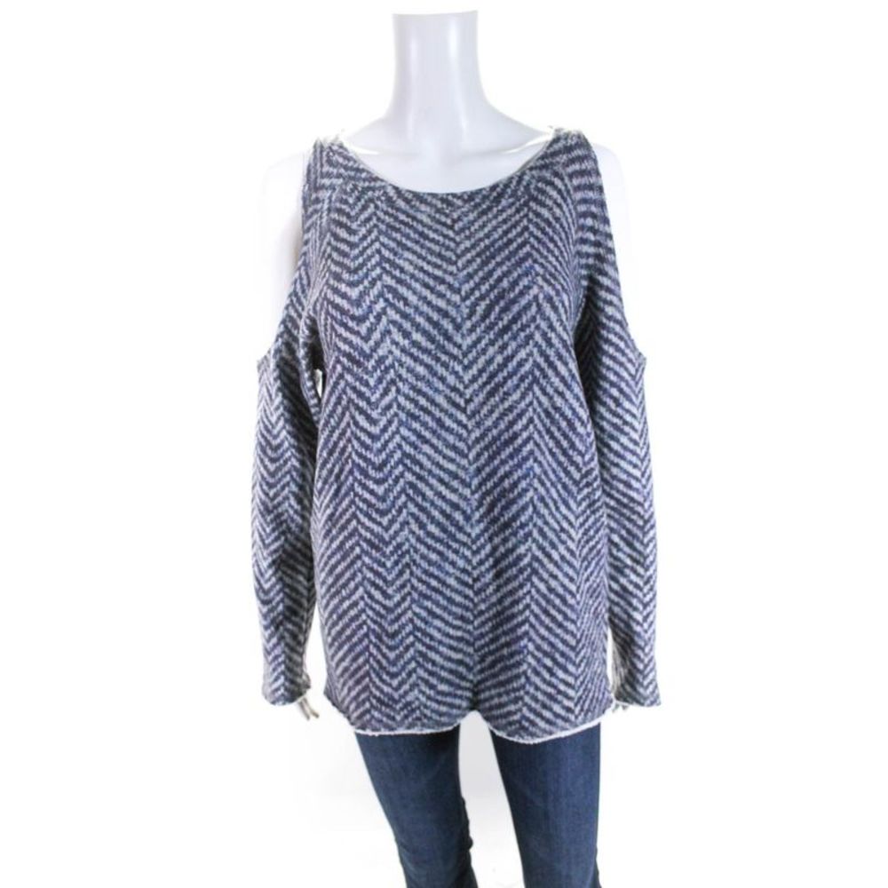 Fifteen Twenty Women's Cold Shoulder Sweater Blue Siz… - Gem